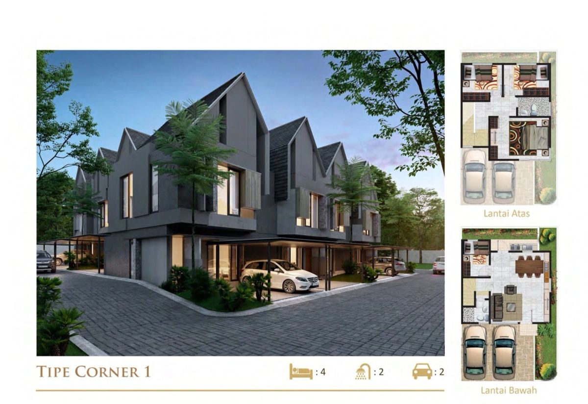 Azalea Residence cluster townhouse modern di Lubang Buaya, Cipayung.