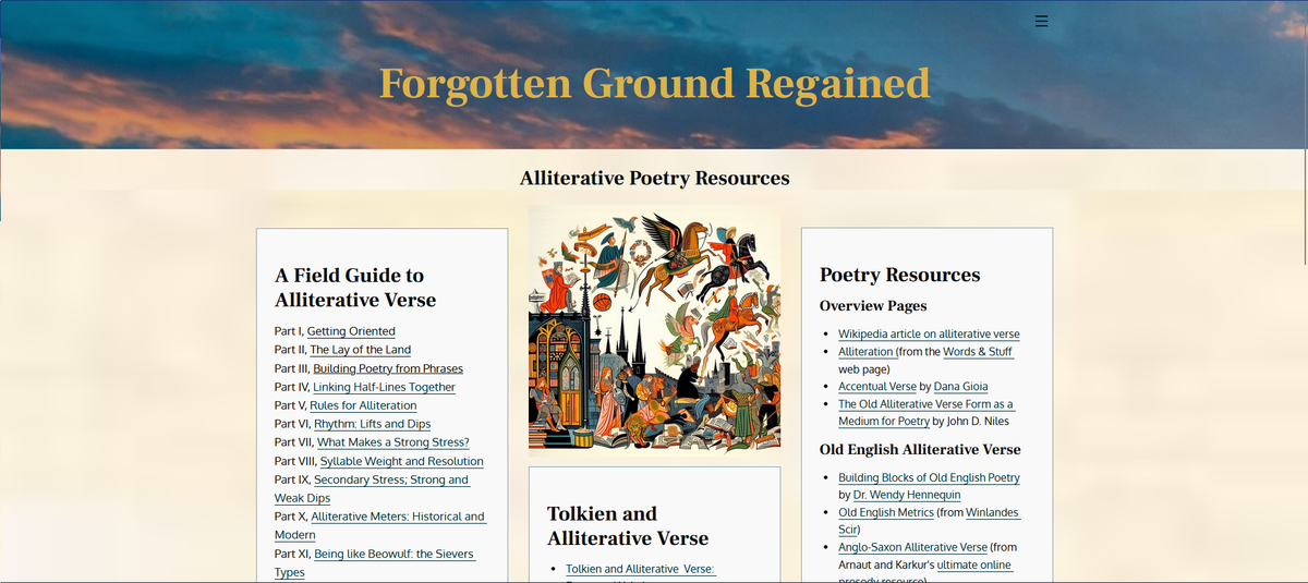 Alliterative Poetry Resources: Field Guide, Metrical Resources ...