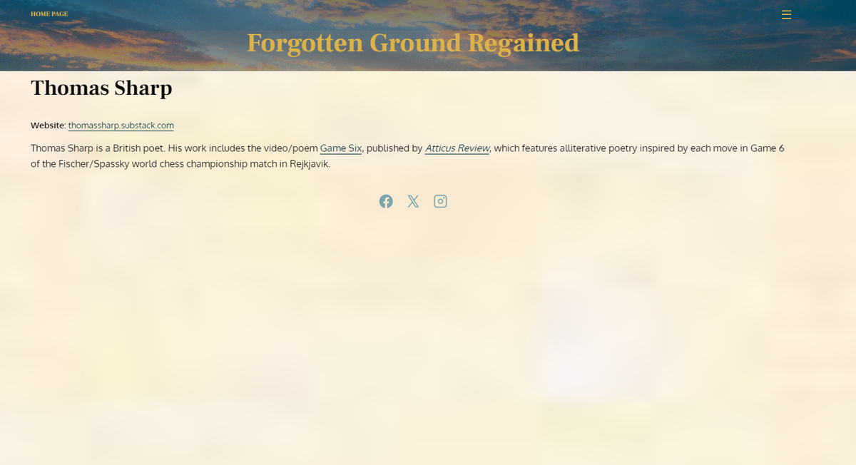 Thomas Sharp: Alliterative Poet