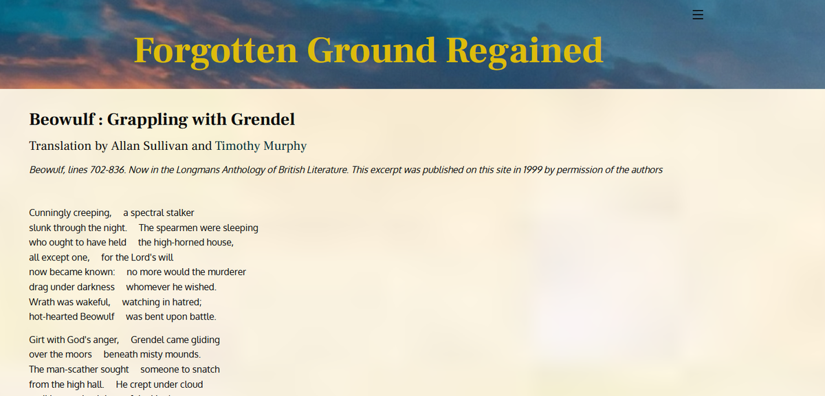 Beowulf: Grapping with Grendel -- alliterative accentual translation